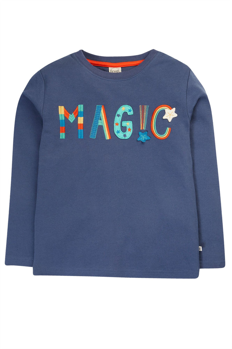 Frugi Adventure Applique Top Magic - Navy Blue – The Thrifty Stork