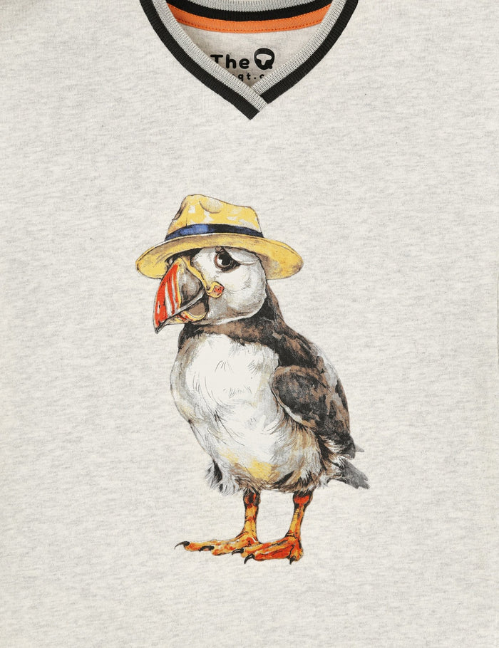 The QT Organic Cap Sleeve Dress - Panama Puffin – The Thrifty Stork